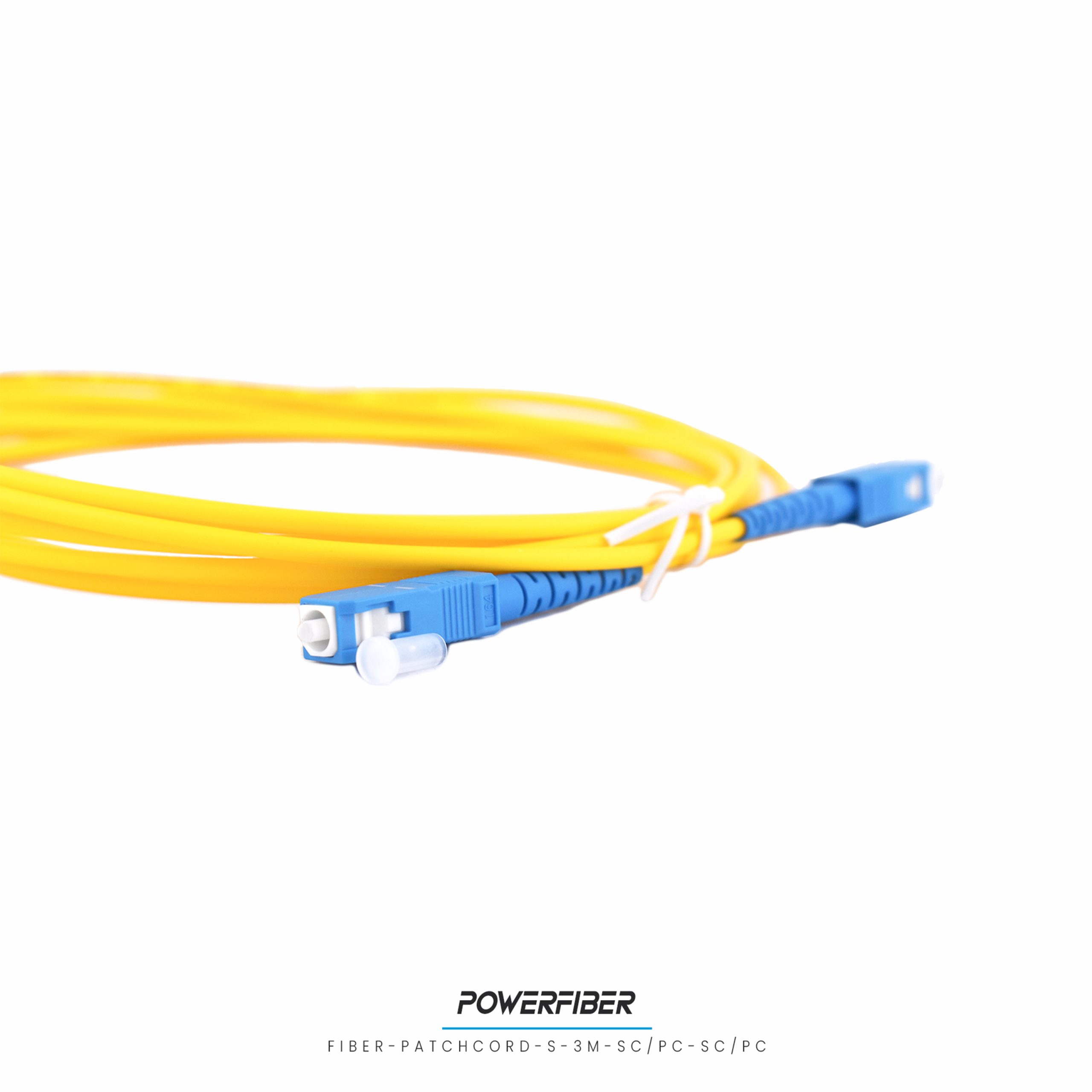 PATCHCORD SIMPLE MONOMODO 3 METROS SC/PC-SC/PC • POWERFIBER - ARGENTINA