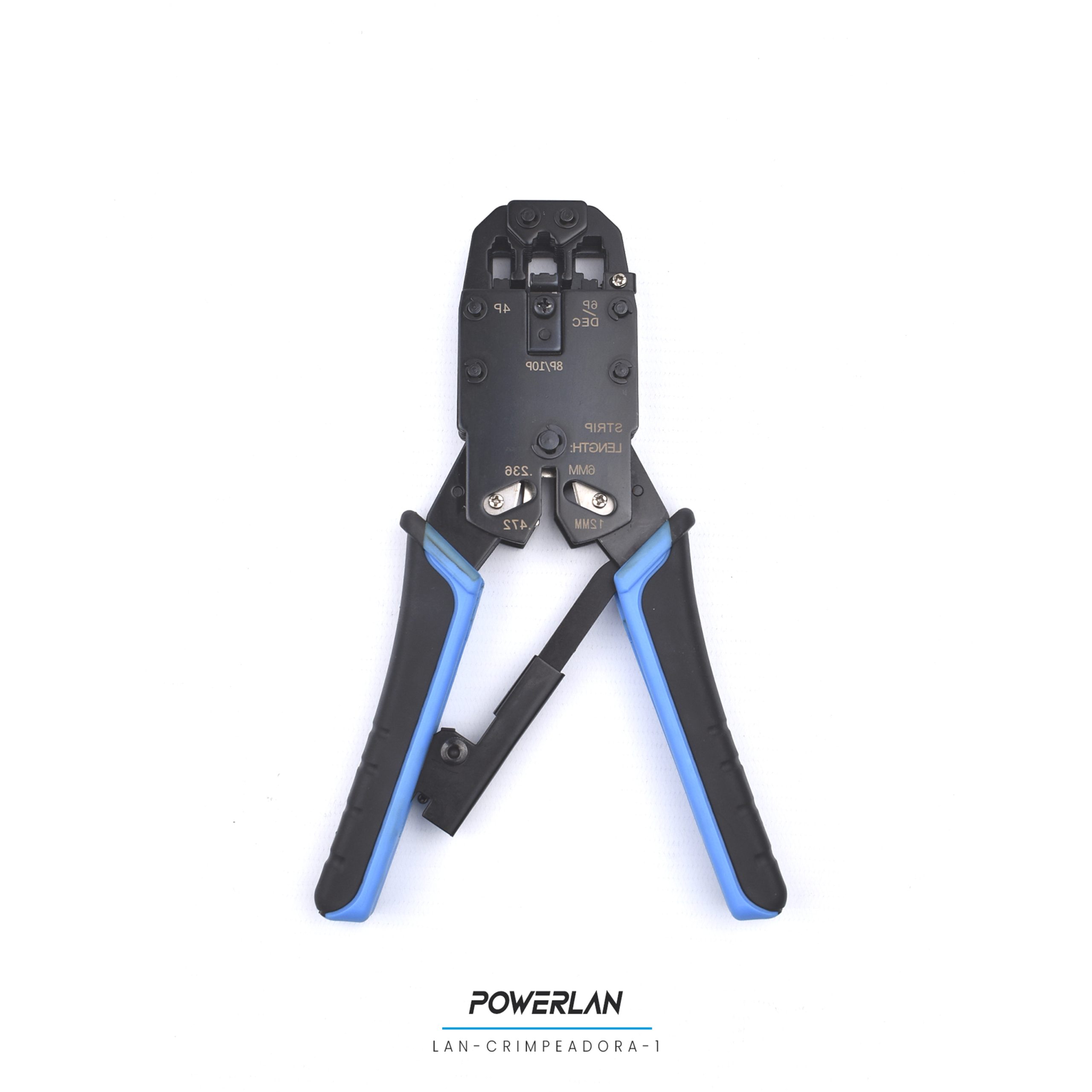PINZA CRIMPEADORA PROFESIONAL RJ45/RJ11/RJ09 • POWERFIBER - ARGENTINA