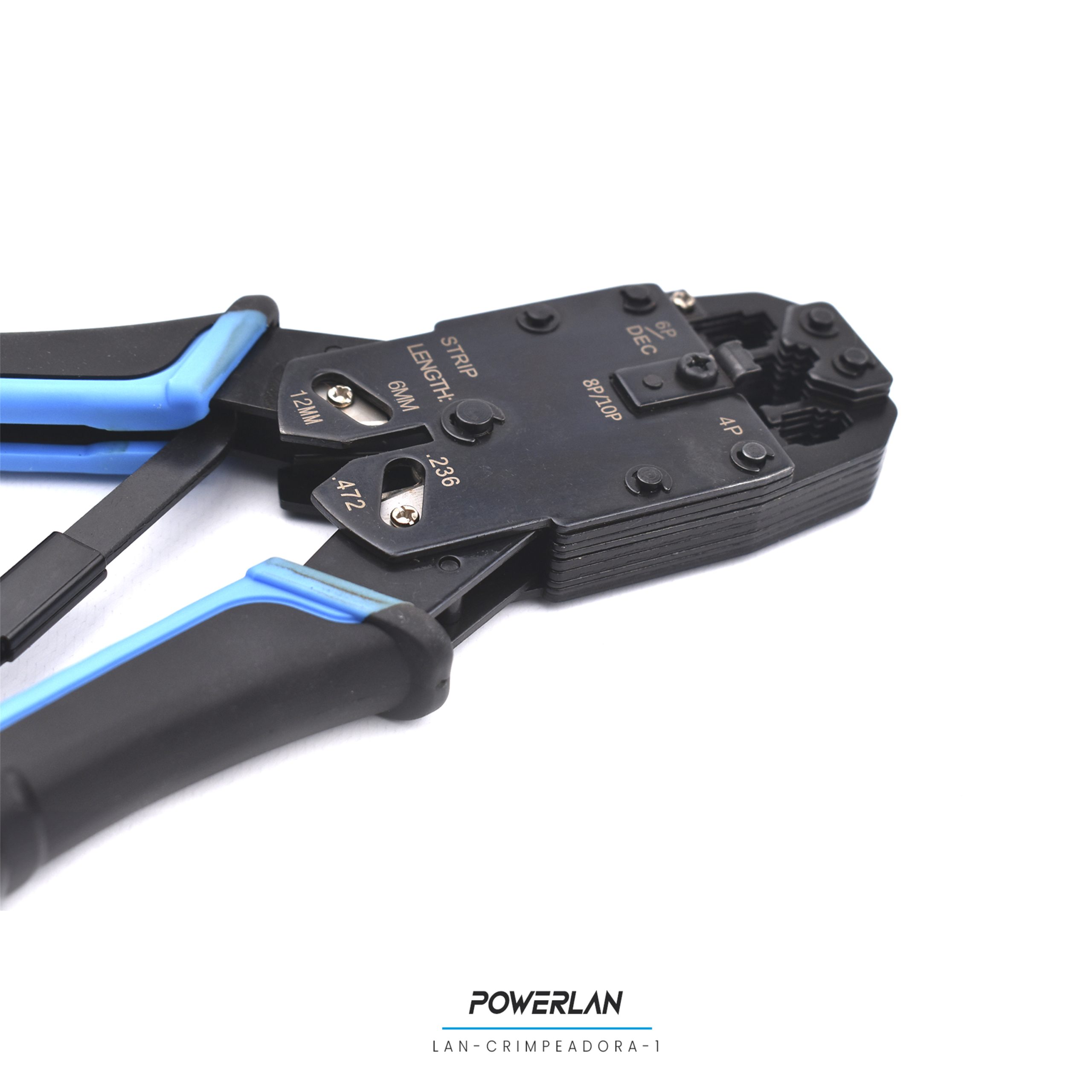 PINZA CRIMPEADORA PROFESIONAL RJ45/RJ11/RJ09 • POWERFIBER - ARGENTINA
