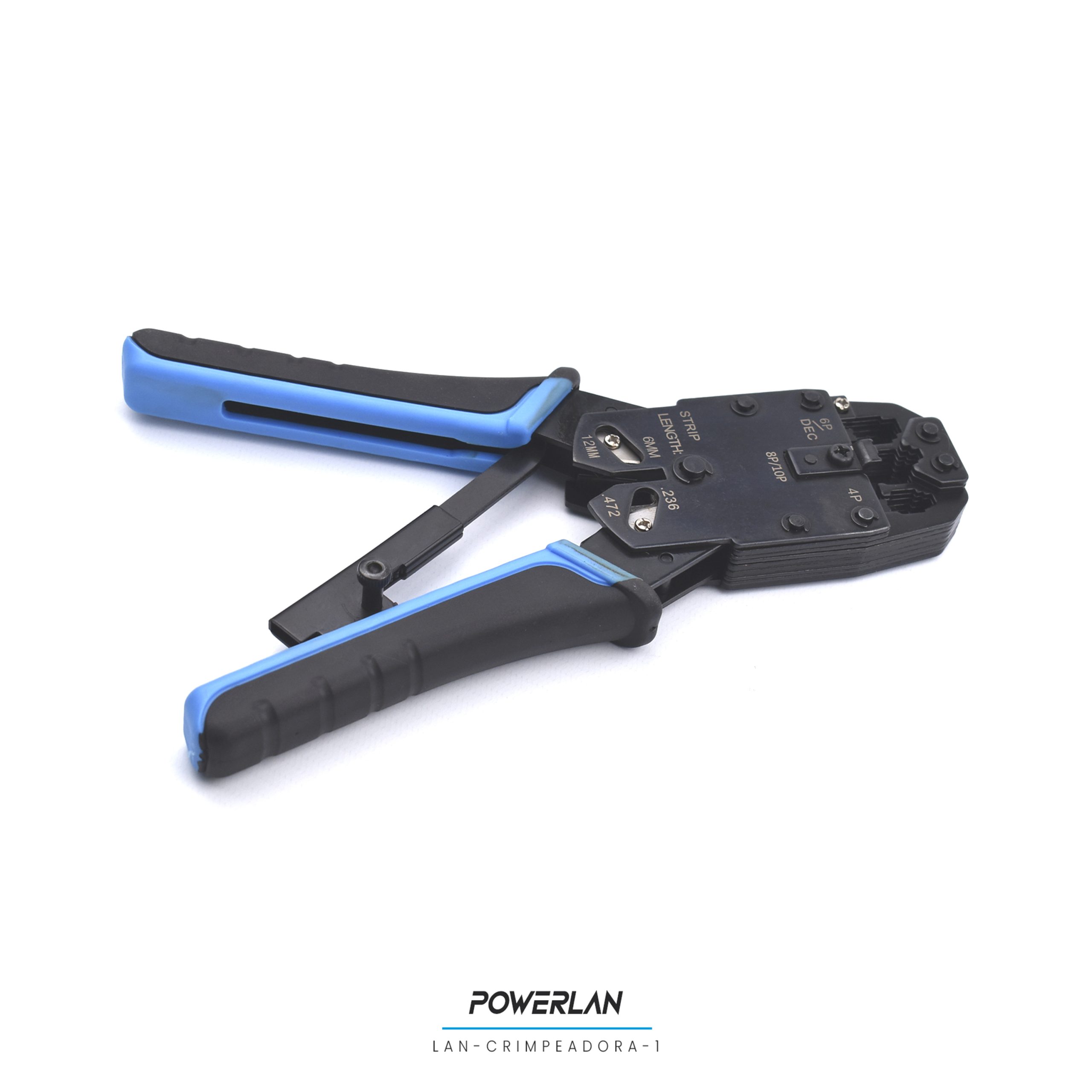 PINZA CRIMPEADORA PROFESIONAL RJ45/RJ11/RJ09 • POWERFIBER - ARGENTINA